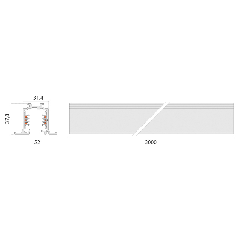 OTR TRACKS RAILS RECESSED
